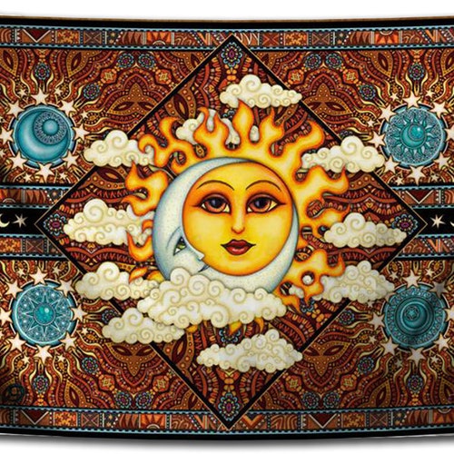 Aurora Sun Tapestry Wall Hanging by Artist Dan Morris College - Etsy