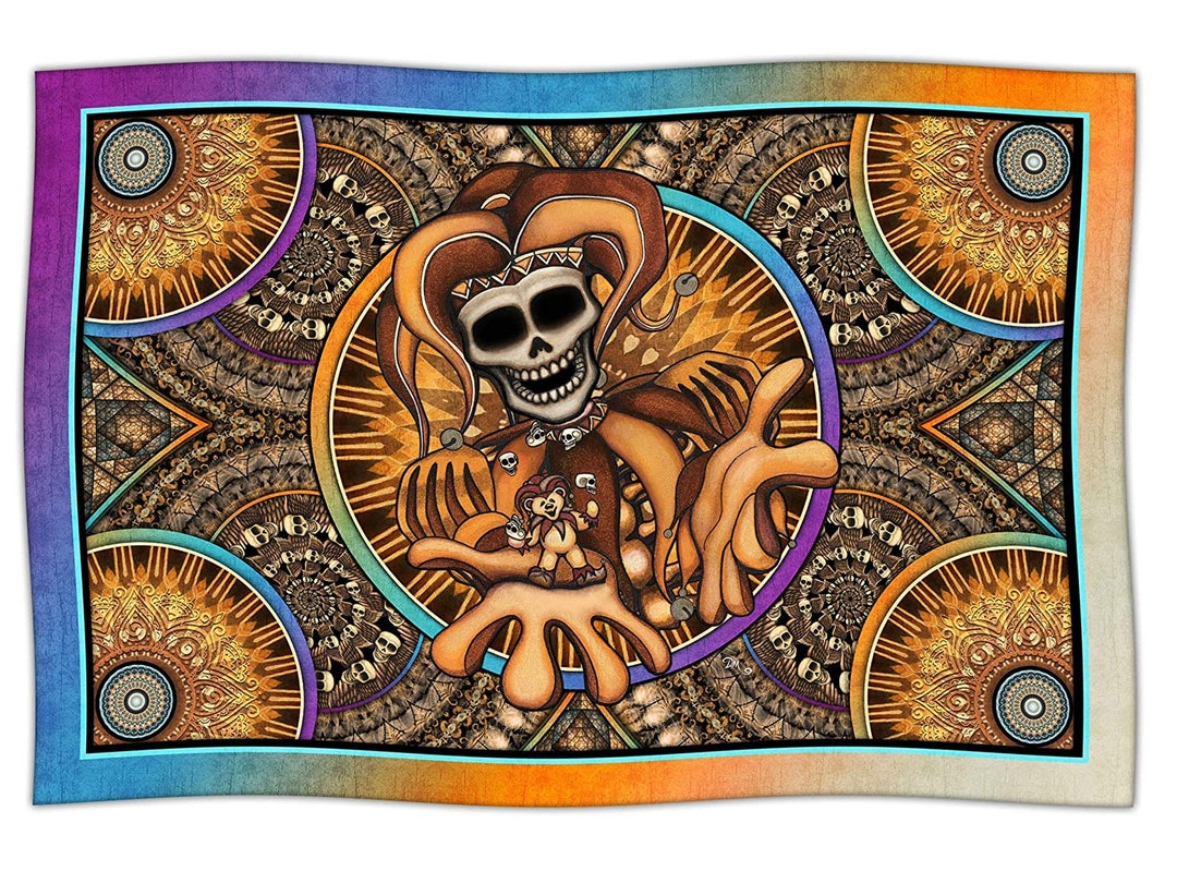 Skeleton Jester Tapestry, Dan Morris Art, Deadhead Decor - Etsy