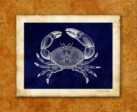 Red Crab Wood Block Art Print Signed by Dan Morris Choose | Etsy