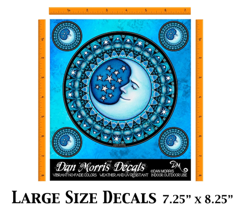 Moon Sticker Celestial Decal by Dan Morris blue Moon | Etsy