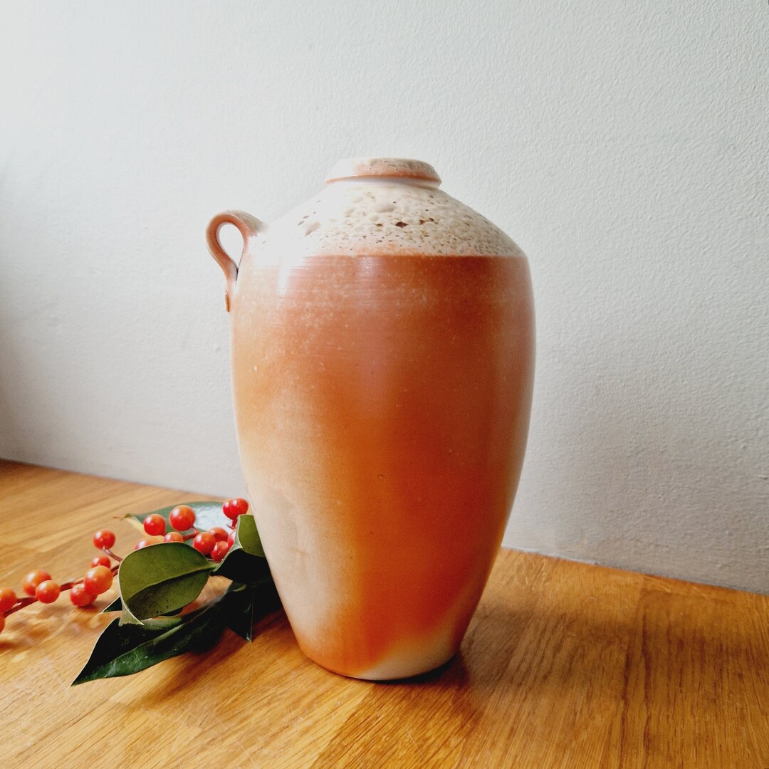 Studio Pottery Mark Griffiths Shino Glazed Handled Vessel Signed ...