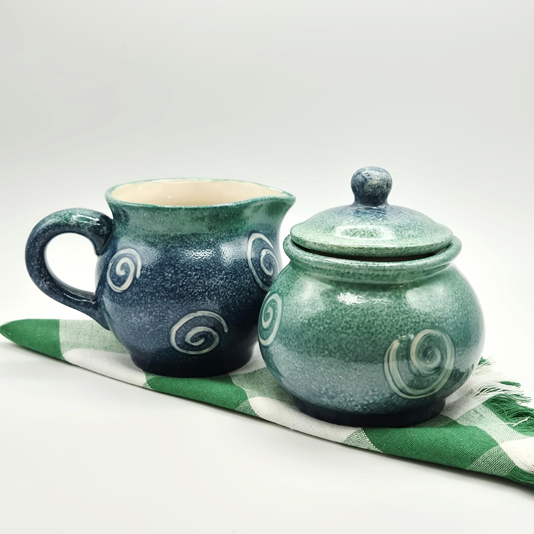 Sugar Bowl and Milk Jug Combi Hand Decorated Good Earth Made in India ...