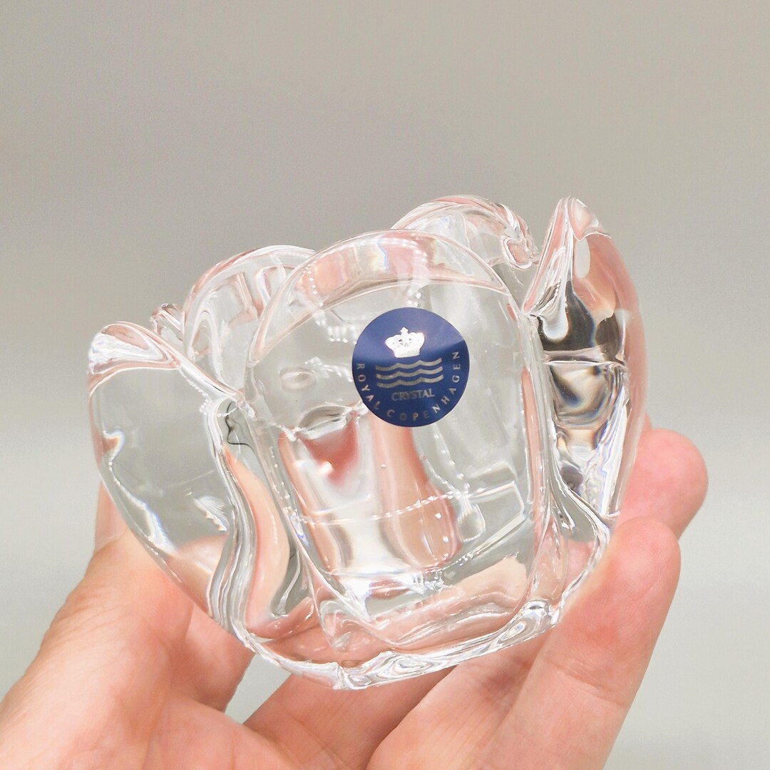 Royal Copenhagen Crystal Lotus Tealight Votive Candle Bowl Original ...