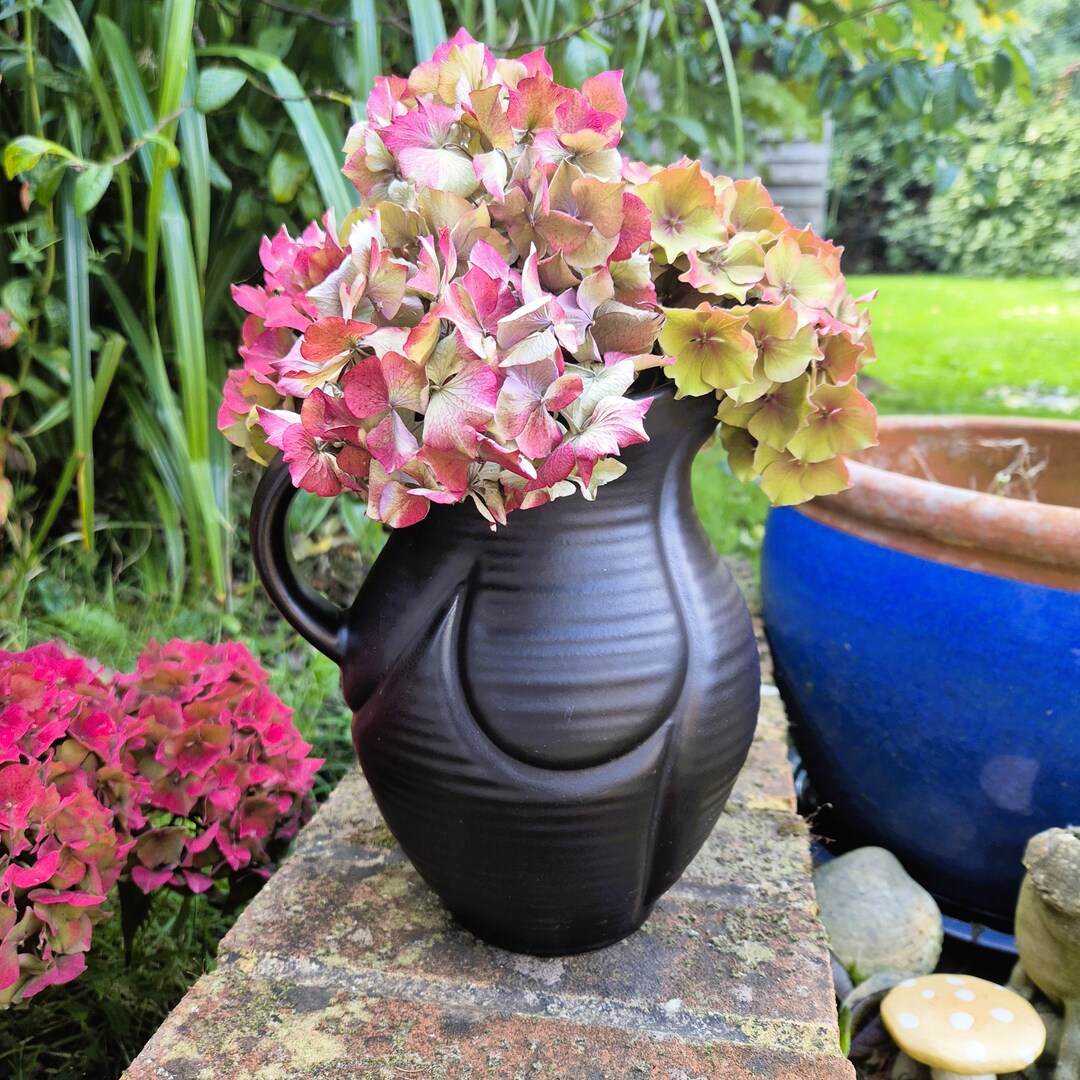 Fielding's Crown Devon Harlem Black Matte Finish Large Pitcher Sinuous ...