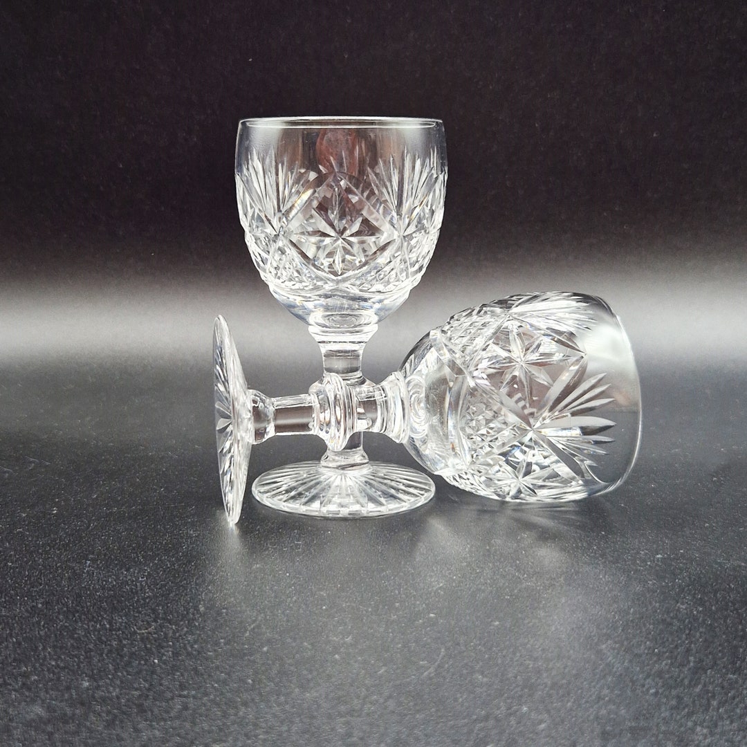 Webb Corbett Sherry Glasses Prince Regent Pattern Pair Vintage ...