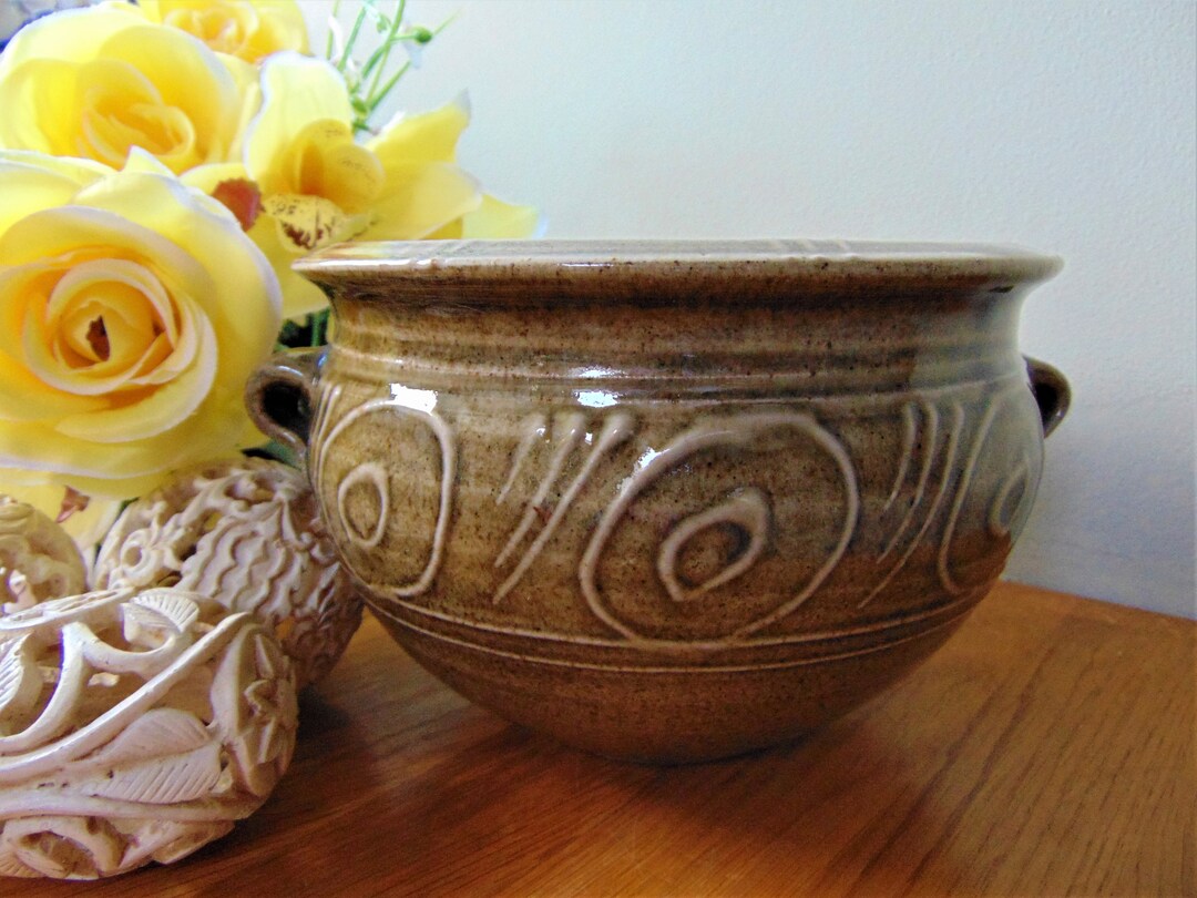 Truro British Studio Pottery Lug Handle Plant Pot Holder Signed Barry ...