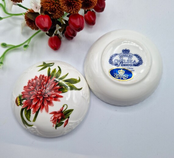 Aynsley Chelsea Flowers Dahlia Pattern Circular Trink… - Gem
