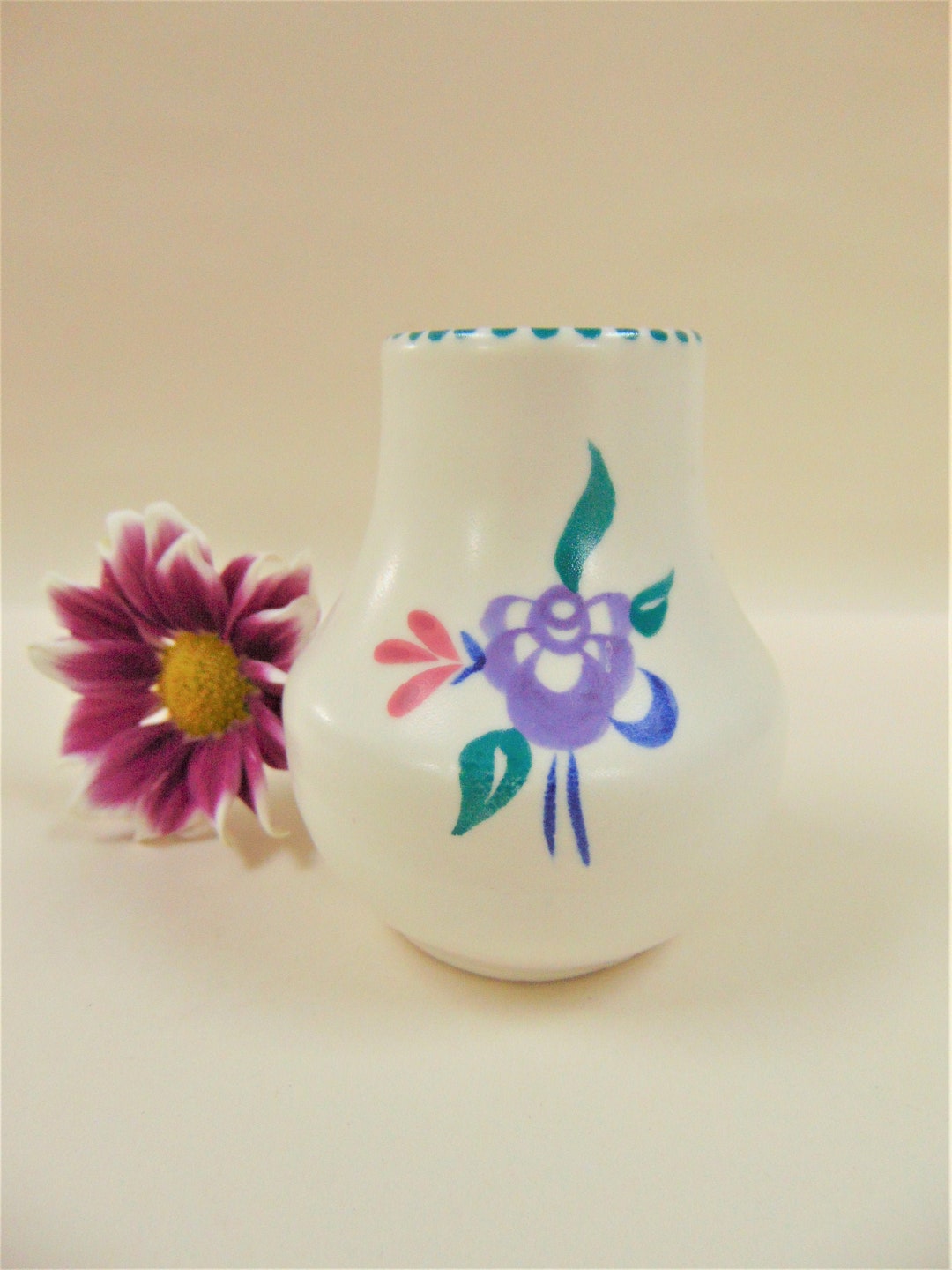 Poole Pottery Traditional Pattern Hand Decorated Posy Vase - Etsy UK