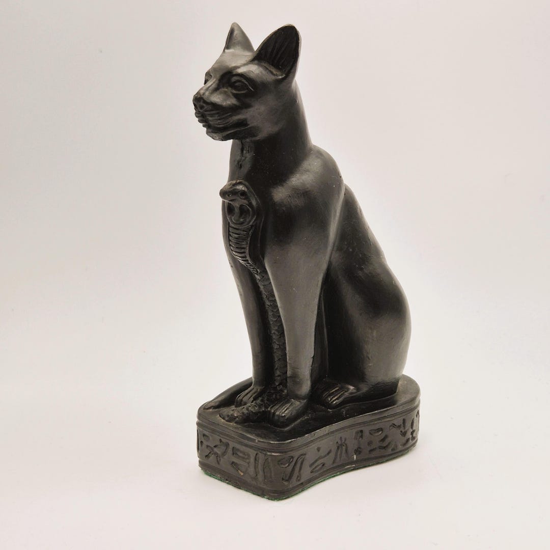 Egyptian Goddess Bastet Cat Figurine 16cm Black Resin Figurine - Etsy