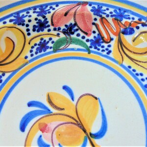 Tin Glaze Chippy Faience Majolica Plate Vintage Hand Decorated Ceramics ...