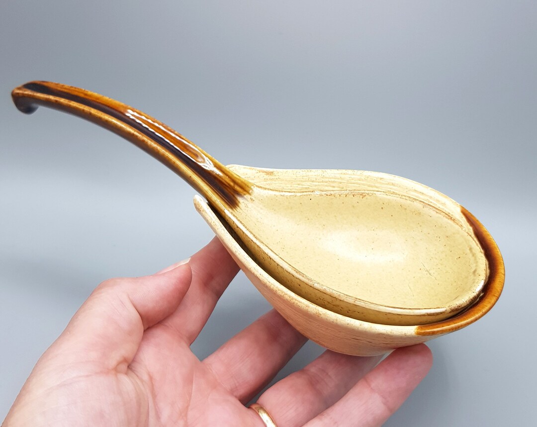 Japanese Ramen Renge Soup Serving Spoon and Rest Ceramic Tableware - Etsy