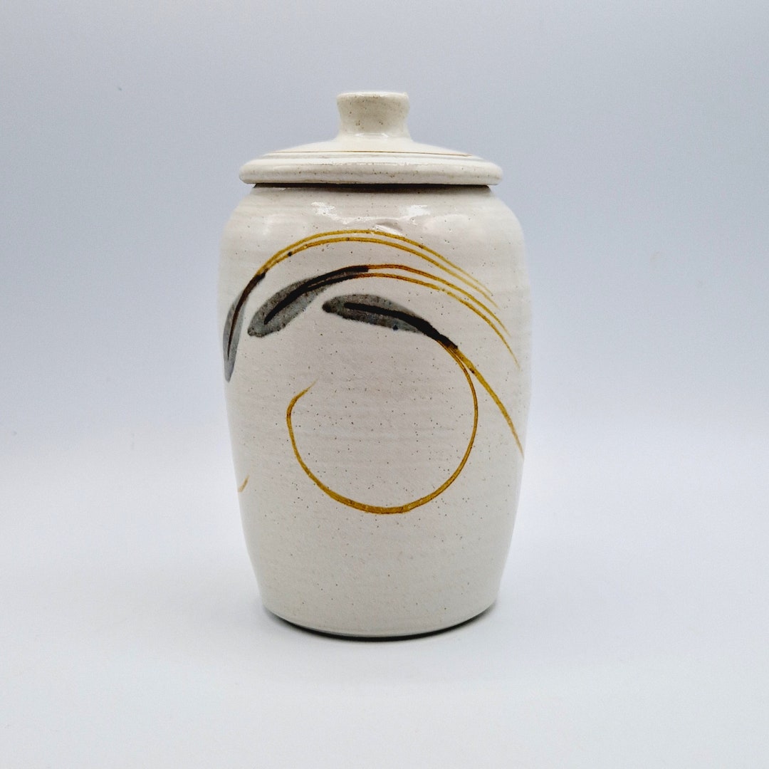 Tall Lidded Ginger Jar Signed British Studio Pottery Harvey Bradley ...