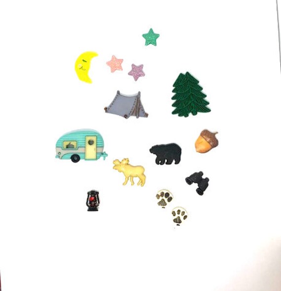 Camping Wilderness Outdoor Tab Trailer Forest Push Pins with | Etsy