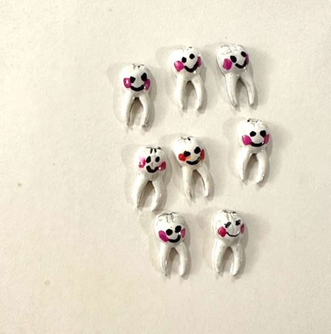 Happy Tooth Push Pins Painted Metal Cubicle Office Cork Message Board ...