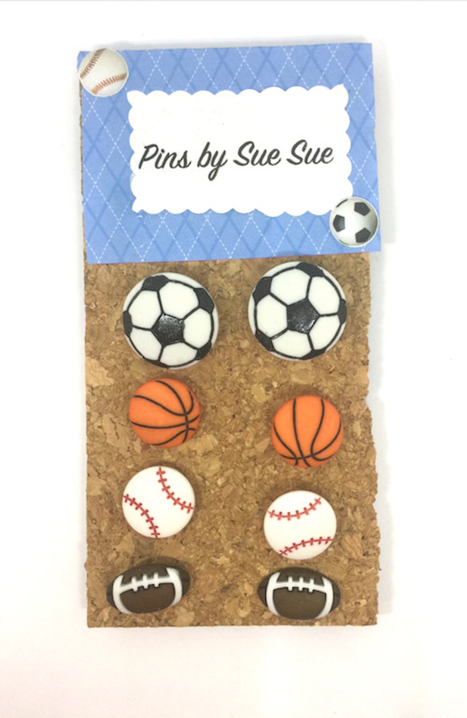 Sports Theme Soccer Baseball Basketball Football Push Pins | Etsy