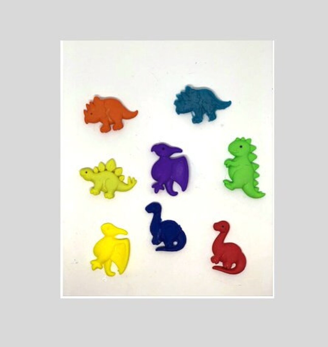Dinosaur Push Pins Thumb Tacks, Magnets or Shoe Charms X8 Cubicle Decor ...