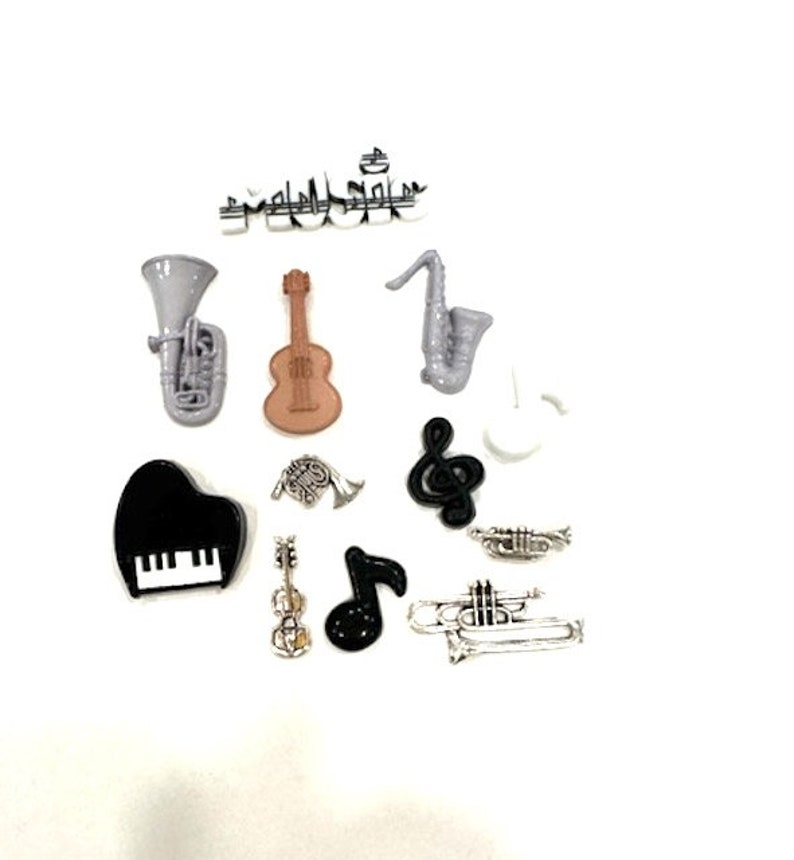 Music Instruments Push Pins Thumb Tacks, Magnets, Shoe Charms X12 ...