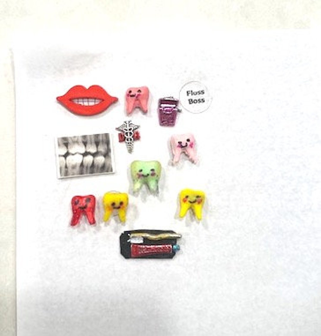 Dental Hygenist Shoe Charms, Bright Fun Shoe Charms, Push Pins or ...