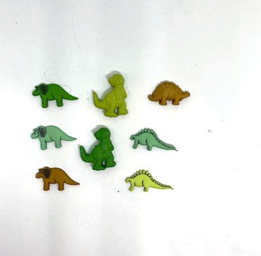 Dinosaur Pins Thumb Tacks, Magnets or Shoe Charms, Child Cork Message ...