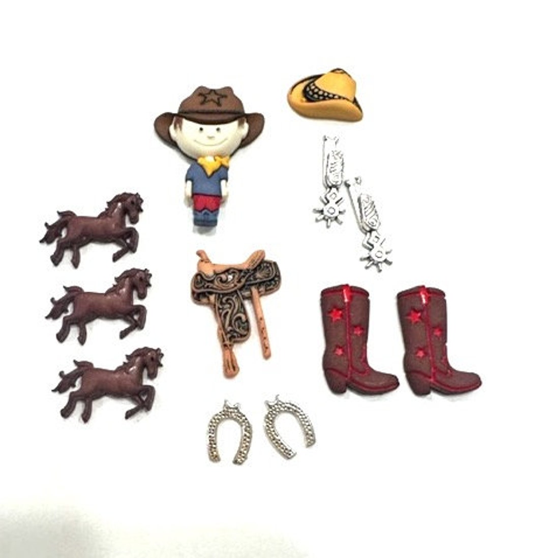 Cowboy Western Push Pins Thumbtacks or Magnets X12, Boy's Cork Board ...