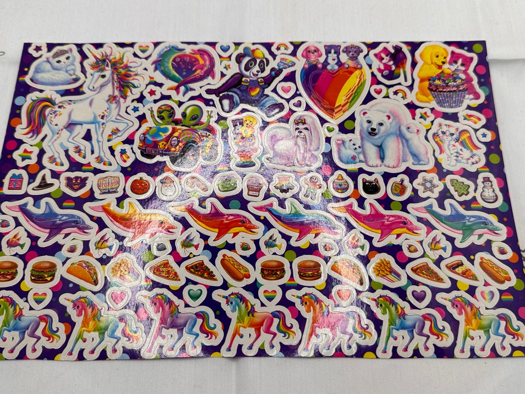 Lisa Frank Page of Vintage Stickers, Lisa Frank Party Decor, Lisa Frank ...