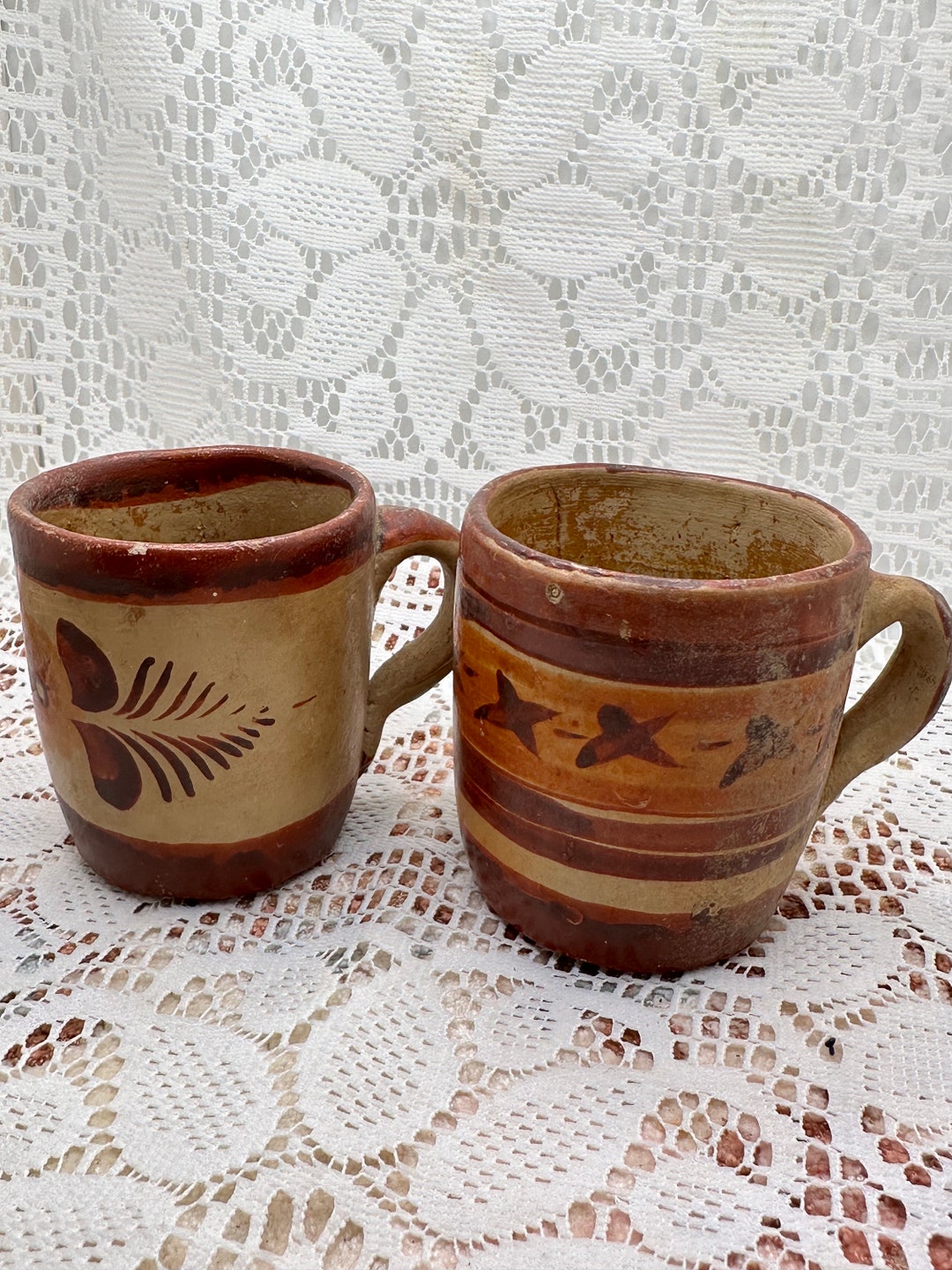 Mexico Vintage Mug, Clay Pottery, Coffee Mugs, Vintage Handmade, Hand ...