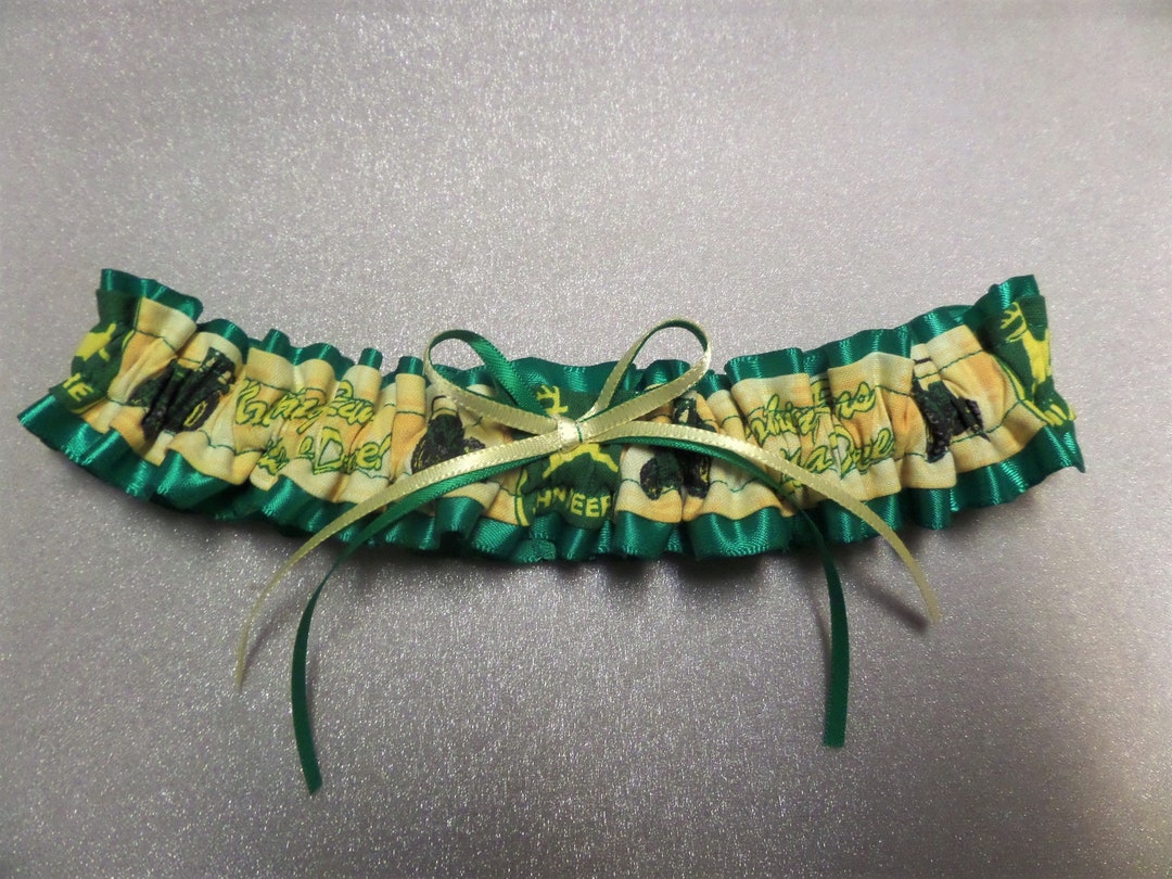 John Deere Fabric Wedding Toss Prom Keepsake Garter Farmer Tractor ...