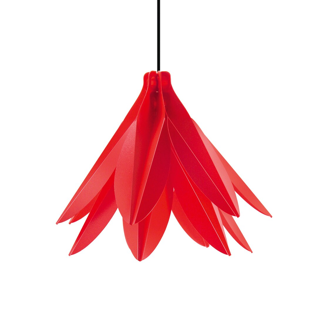 Lotus Flower Light Shade, Red Lampshade, Contemporary Pendant Light ...