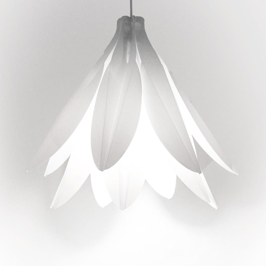 Lotus Flower Light Shade, White Lampshade, Modern Pendant Lighting ...