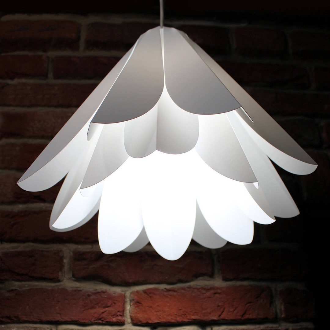 Lily Flower Light Shade, White Lampshade, Modern Pendant Lighting, Made ...