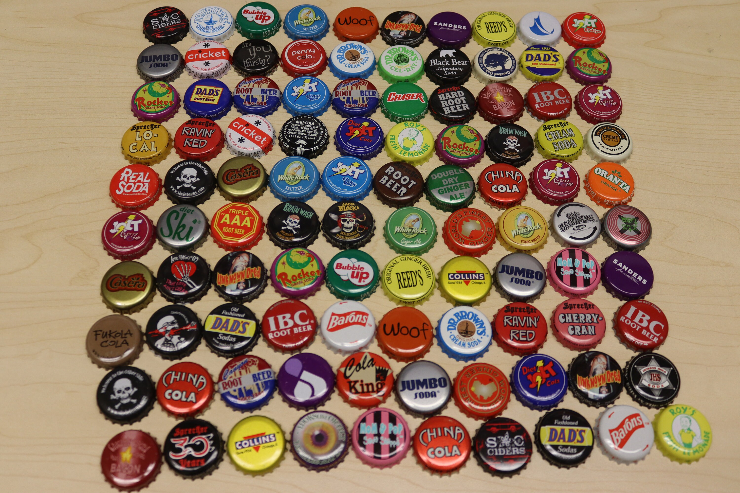 100 Pcs Soda Pop Bottle Caps Rainbow Colors No Dents Project Ready Fast ...