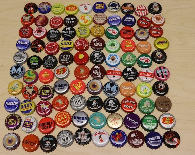 100 Pcs Soda Pop Bottle Caps Rainbow Colors No Dents Project Ready ...