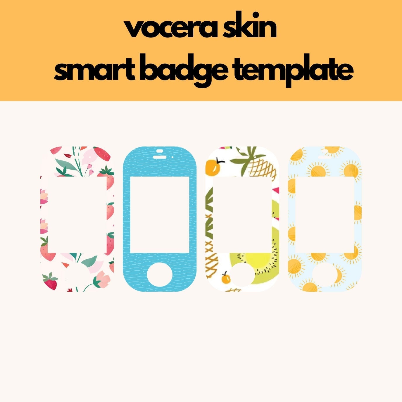 Smartbadge Skin Template | Smart Badge | Vocera - Etsy