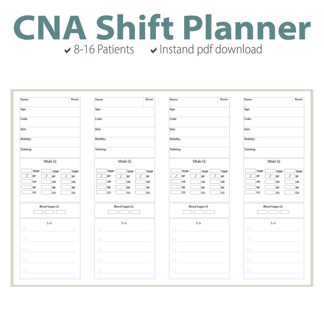 CNA Shift Planner - Etsy CNA Shift Planner - Etsy