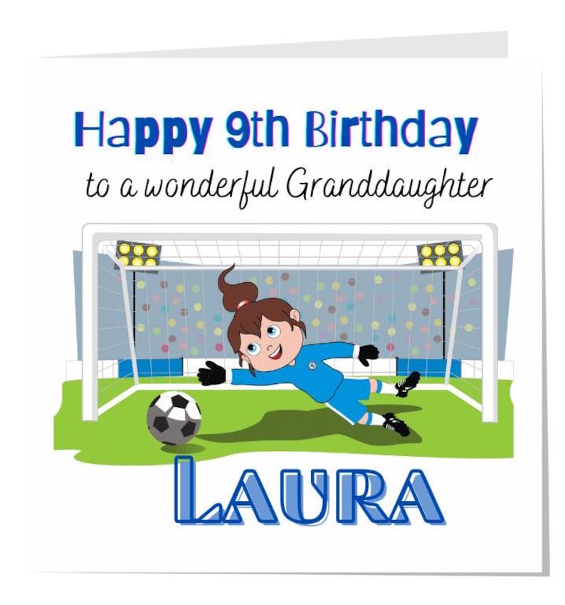 Personalised Girl Football Goalkeeper Card, Daughter, Niece ...