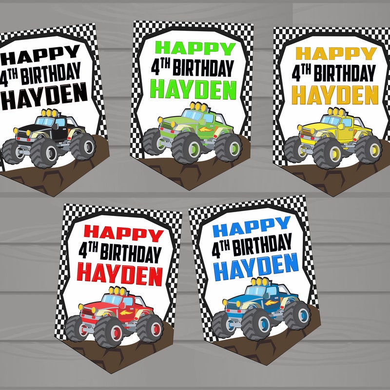 Monster Jam Party Banner - Etsy