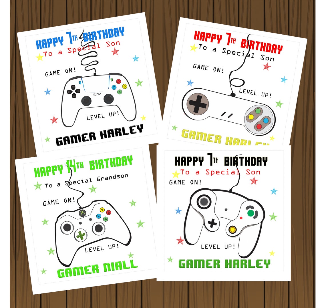 Personalised Handmade Gamer Controller Card Birthday Boy Any Age Son ...