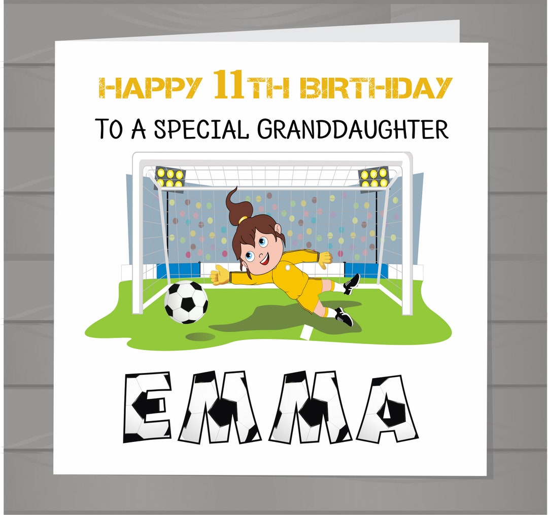 Personalised Girl Football Goalkeeper Card, Daughter, Niece ...