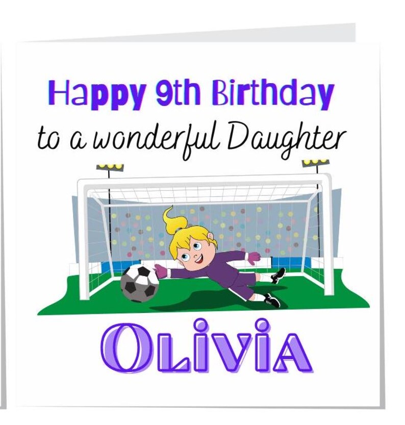 Personalised Girl Football Goalkeeper Card, Daughter, Niece ...
