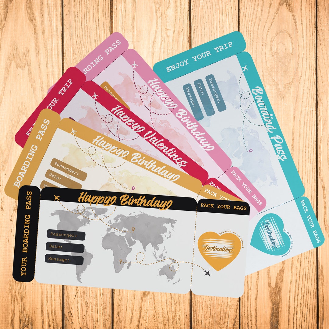Airline Gift Personalised Airplane Customised Keepsake Ticket ...