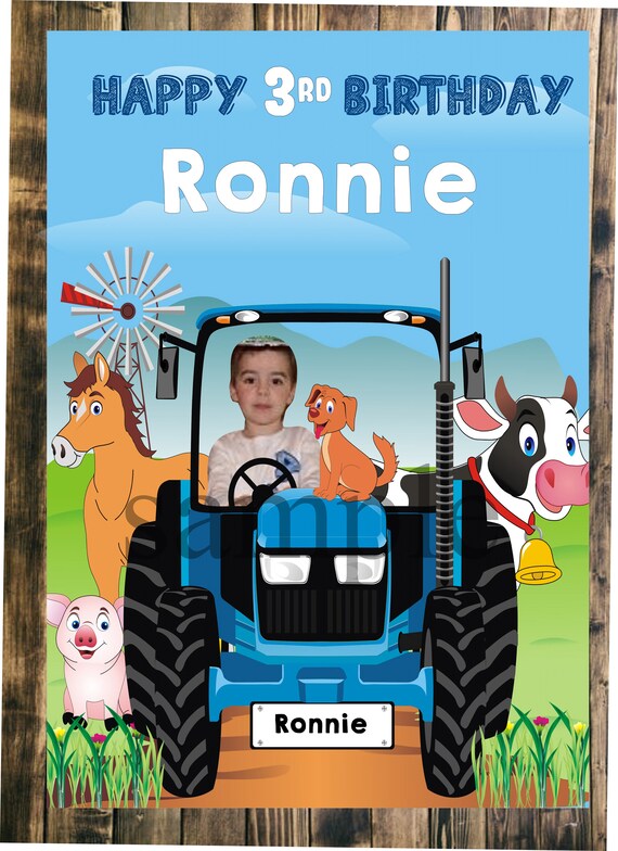Personalised Tractor Farm Birthday Card A5 A4 Size Son. | Etsy