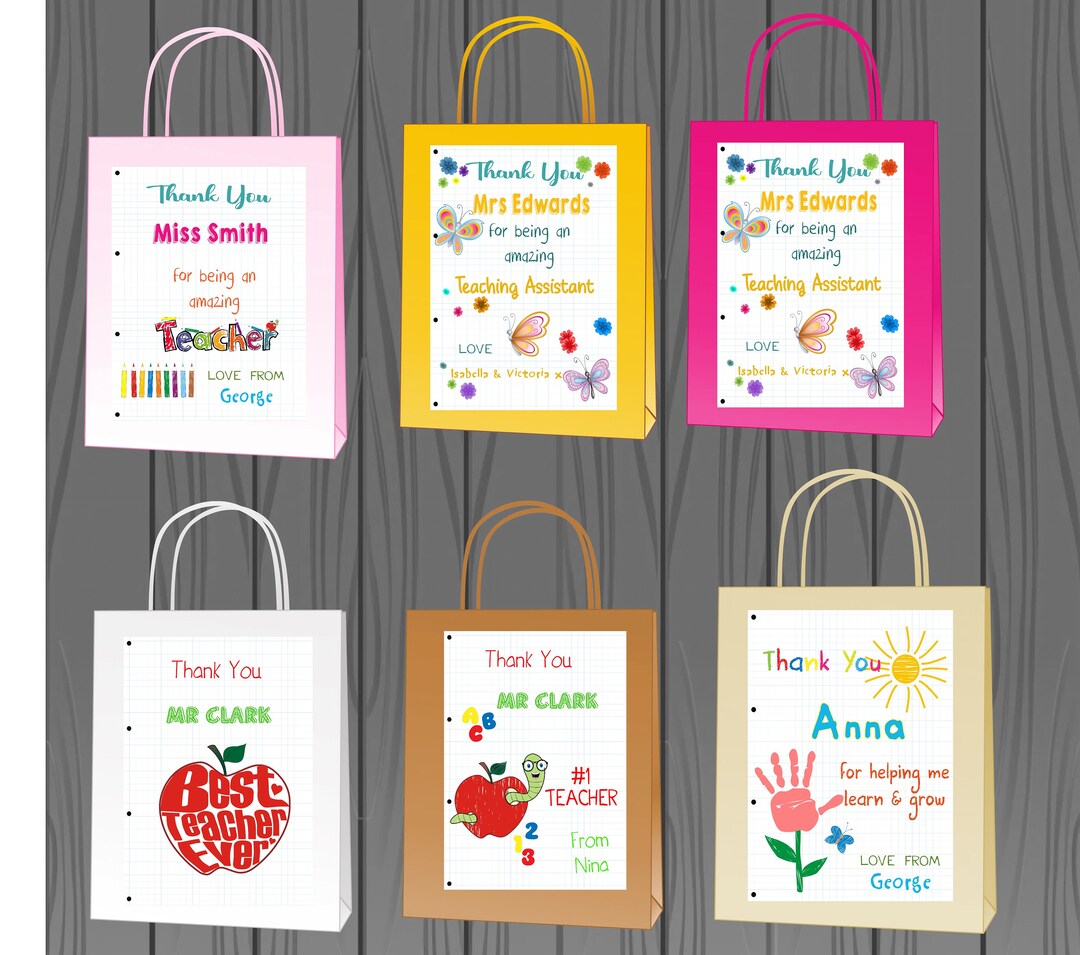 Personalised Thank You Teacher, Nursery, Teaching Assistant School Gift ...