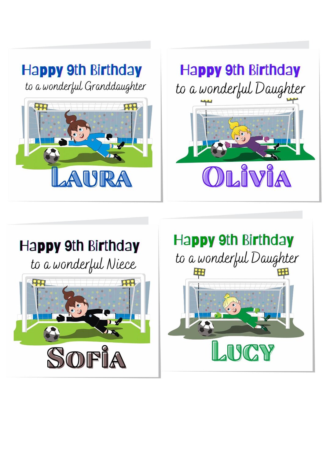 Personalised Girl Football Goalkeeper Card, Daughter, Niece ...