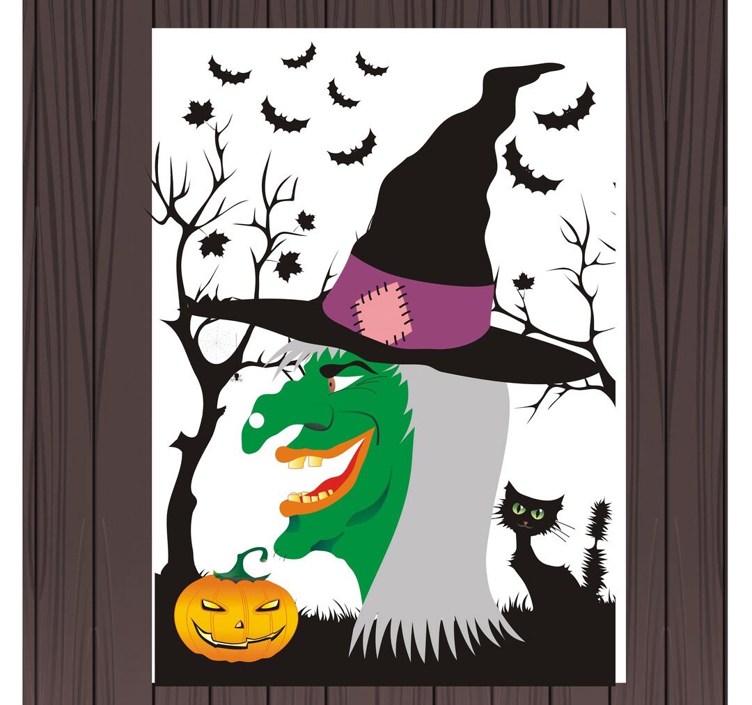 Pin the Wart on the Witch Game -15 Players A3 Size - Etsy