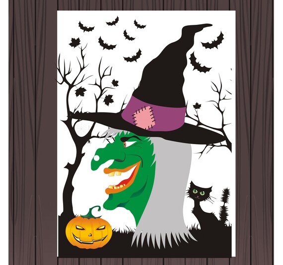 Pin the Wart on the Witch Game 15 Players A3 Size - Etsy