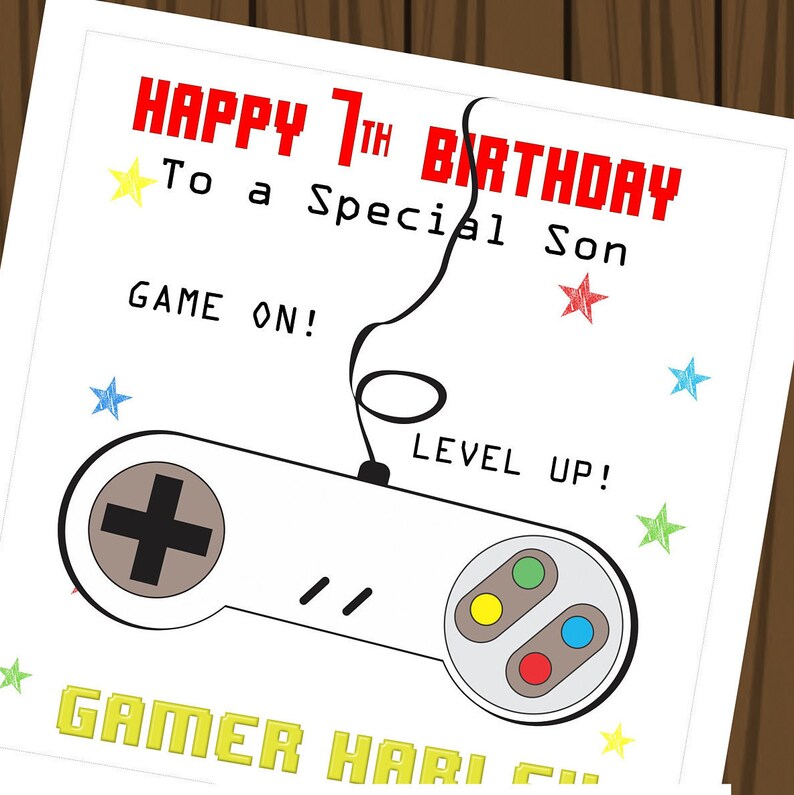 Personalised Handmade Gamer Controller Card Birthday Boy Any Age Son ...