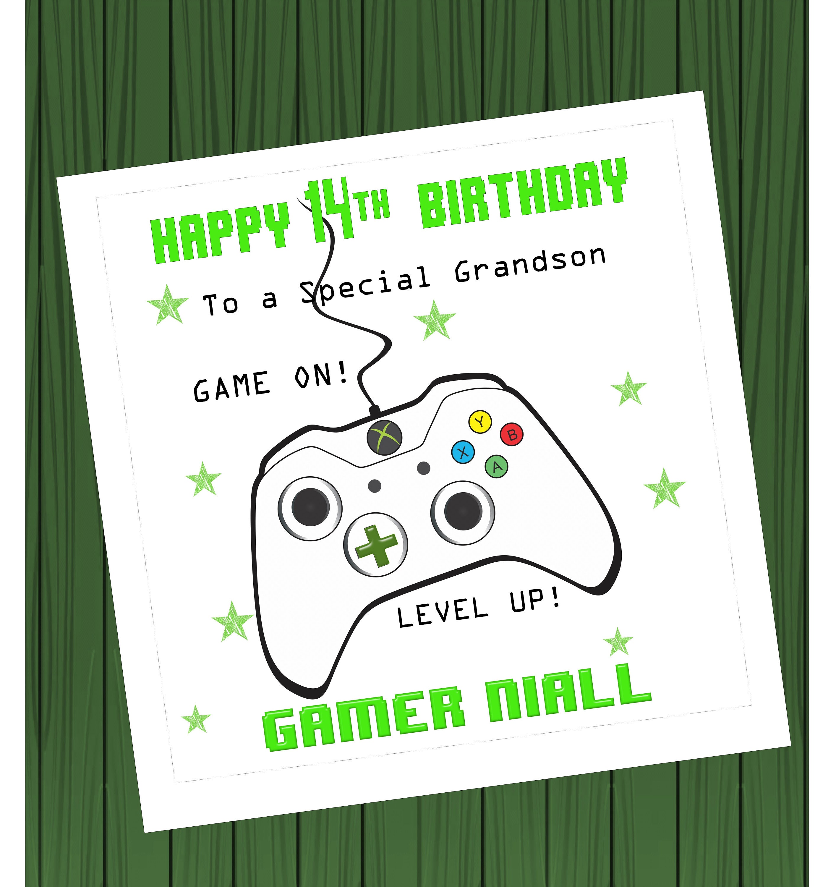 Personalised Handmade Gamer Controller Card Birthday Boy Any Age Son ...