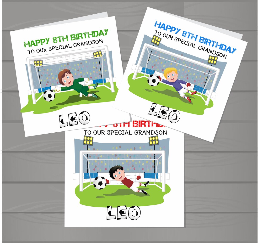 Personalised Football Goalkeeper Card, Son Dad Uncle Any Age, - Etsy