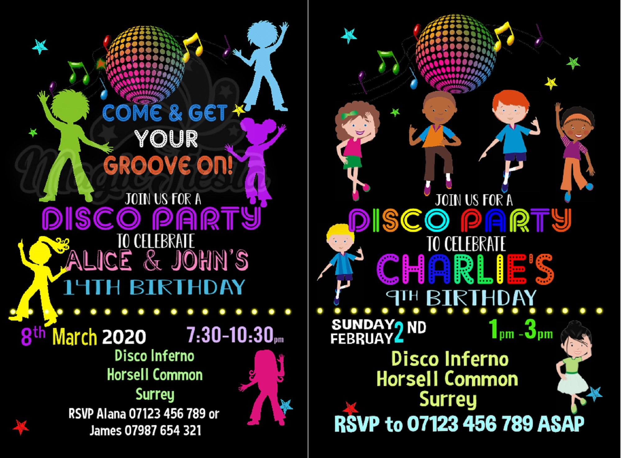 Disco Party Invitations