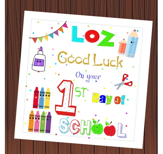 Personalised Card 1st Day of School | Etsy